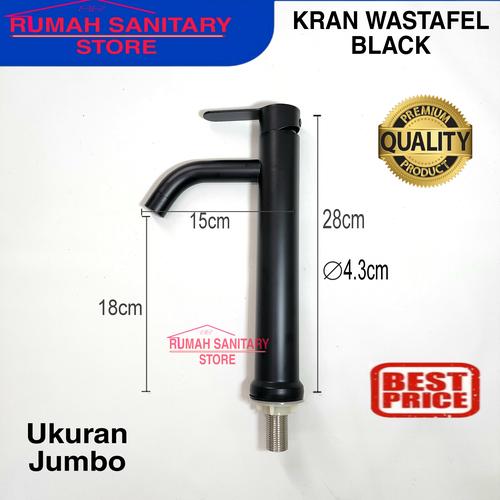Jual Kran Wastafel 30cm BLACK Dingin Bambu keran Tinggi Steinless HItam ...