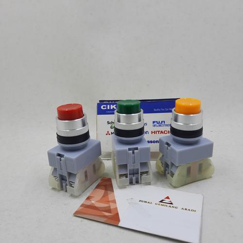 Jual APBL-22/30, PUSH BUTTON SWITCH ( Long Head ), CIKACHI - Kuning, 30 ...