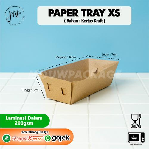 Jual TEMPAT KENTANG/TEMPAT SOSIS/PAPER TRAY KRAFT / FOOD TRAY/NAMPAN ...