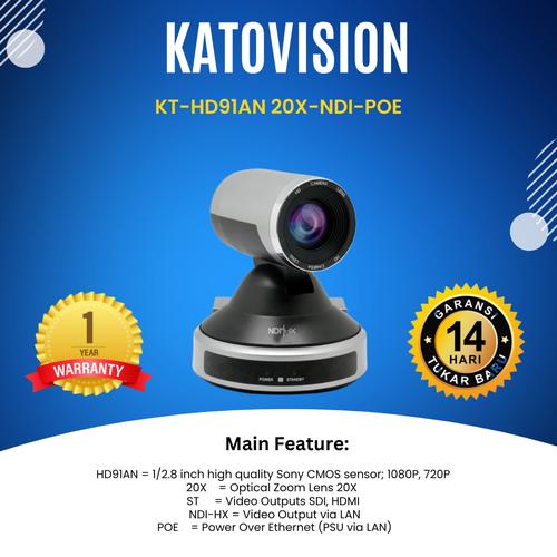 Jual KATO VISION KT-HD91AN 20X-NDI-POE FHD PTZ Video Camera Broadcast - Kota Malang ...