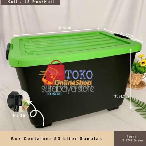 Jual ((Dijual)) Box Container 50 Liter Gunplas Hitam + Roda Storage Box ...
