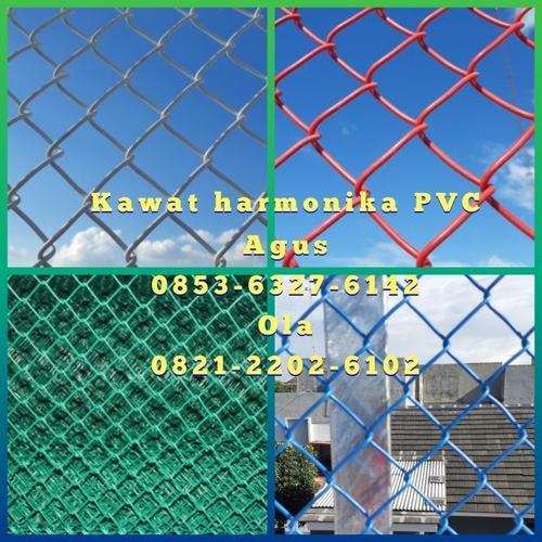 Jual Pagar kawat harmonika PVC tebal 3 mm spasi lubang 50 mm x 50 mm ...
