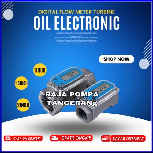 Jual Digital Flow meter Turbine 1.5 inch Flow meter Air/Solar/Minyak 1 ...