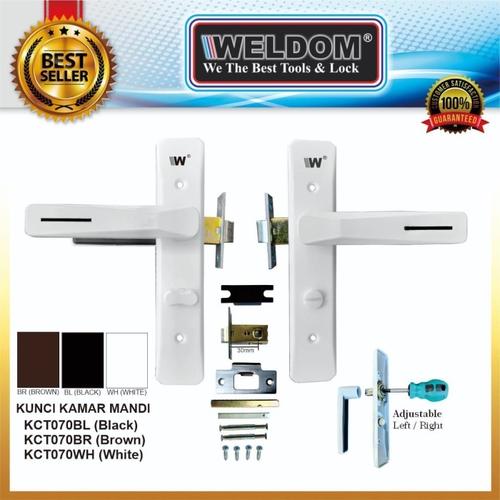 Jual HANDLE GAGANG KUNCI PINTU KAMAR MANDI TOILET WELDOM - HITAM/COKLAT ...