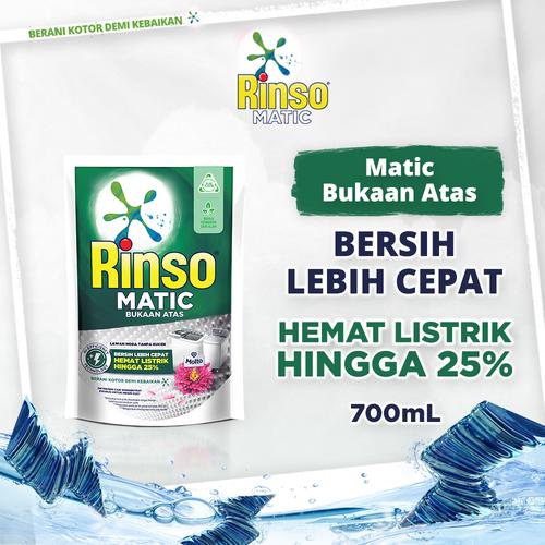 Promo Rinso Matic Detergen Cair Mesin Cuci Bukaan Atas 700mL ...