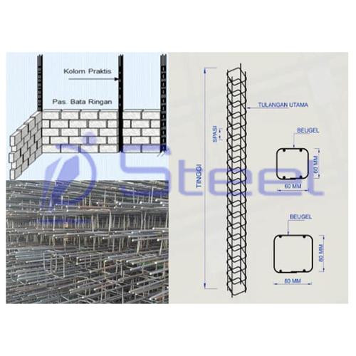 Jual Besi Kolom Praktis 80 x 80 x 5mm 6mm x 3M - Dia 5mm - Jakarta ...