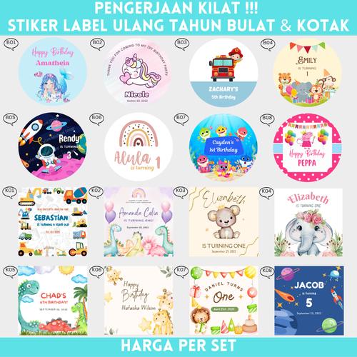 Jual KILAT Pengerjaan Cepat Stiker Ulang Tahun Birthday Sticker Label ...