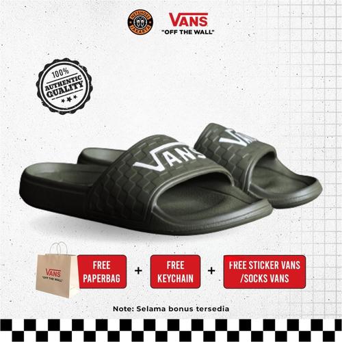 Jual 【VANS】Slide On Slipper Checkerboad Embosh “Olive Green” JAPAN ...