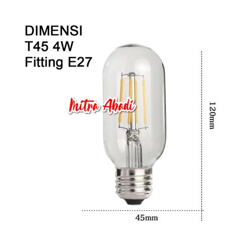 Jual Lampu Bulb LED Edison Retro Vintage T45 4 Watt / 4W Fitting E27 ...