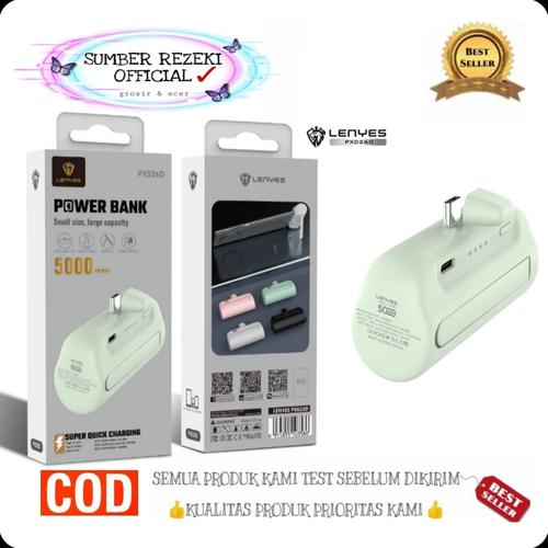 Jual SR - Power Bank Lenyes 5000MAH PX026D Colokan Type C Fast Charging ...