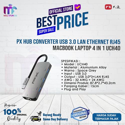 Jual PX Hub Converter USB 3.0 LAN Ethernet RJ45 Macbook Laptop 4 in 1 ...