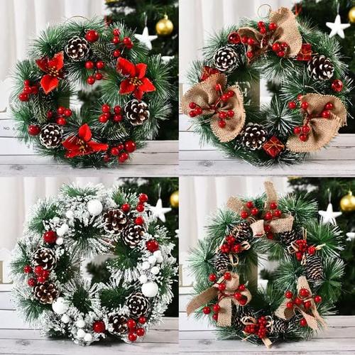 Jual Karangan Bunga Natal Premium Garland Gantungan Pintu Ukuran 30cm ...