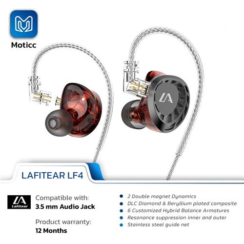 Promo Lafitear LF4 with Mic 1DD+3BA Hybrid Technology HIFI In Ear ...