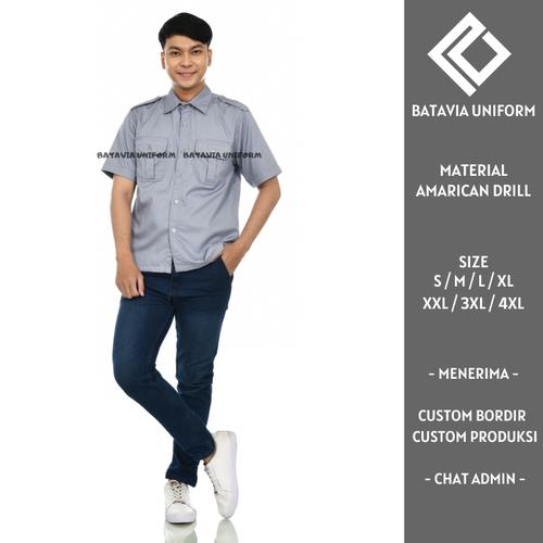 Jual Baju Kemeja PDL Lapangan Tactical Pendek Custom Bordir Warna Abu ...