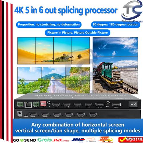 Jual HDMI Videowall Controller 2x3 Multiview For 6 TV (5 In 6 Out) 4K ...