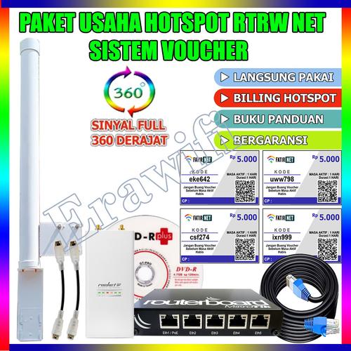 Jual Paket Usaha Wifi Hotspot Sistem Voucher RT RW Net 3 Km 360 Derajat ...
