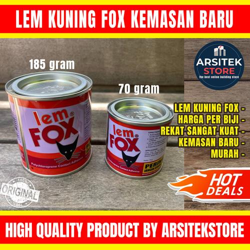 Jual Lem Fox Kuning 185 gr 70 gr 300 gr 600 gr Kaleng Merah - 70 Gram ...