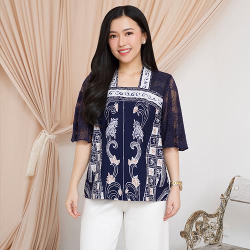 Jual Batik Kultur Tops - KNFT - Sunshine Sinaran in Navy - XXL - Kota ...
