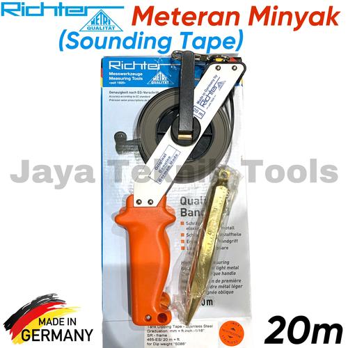 Jual Richter Meteran Minyak 20 Meter Oil Sounding Tape Brass Stainless ...