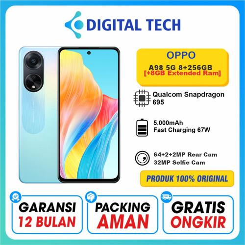 Promo Oppo A98 5G 8/256GB [+8GB Extended RAM] Garansi Resmi Indonesia ...