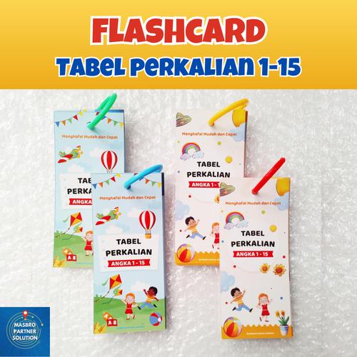 Jual Flashcard Tabel Perkalian Anak 1 sampai 15 Dengan Ring - TP Kuning ...