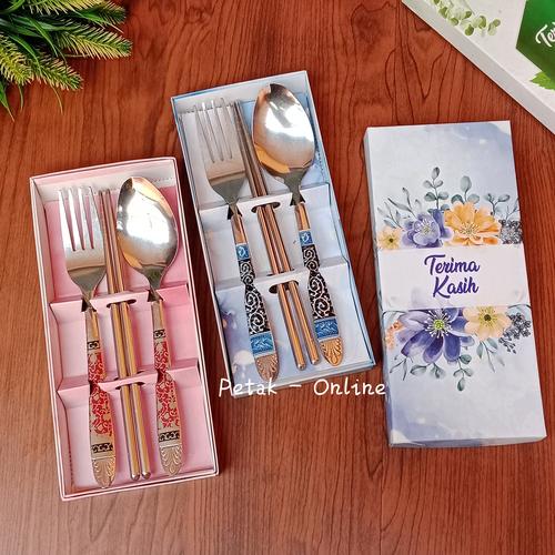 Jual Sendok Set Stainless Motif Batik Kemasan Full Box Warna - Jakarta ...