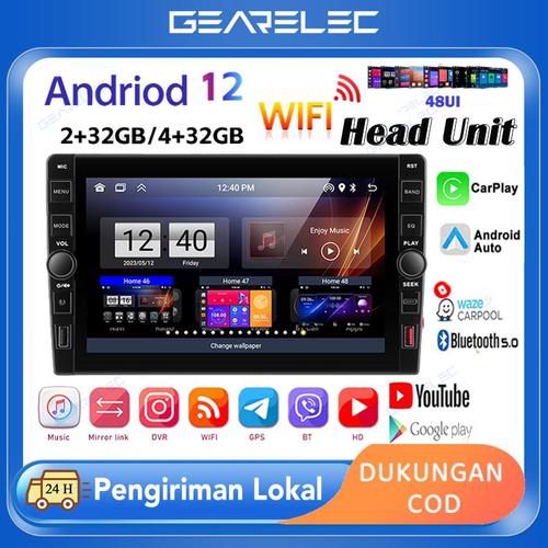 Jual Gearelec Android 12 Car Stereo Head Unit 10 Inci 4Gb Ram 32Gb Rom Gps - 10inch（2+32G ...