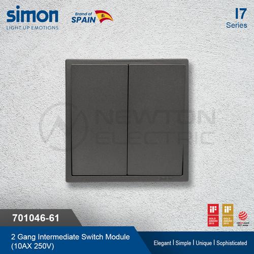 Jual Simon i7 Saklar Intermediate 2 Gang Switch - Grey (Tanpa Frame ...