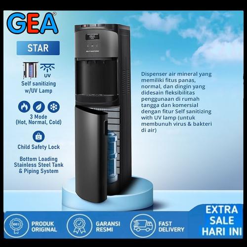 Jual NEW DISPENSER GEA GALON BAWAH GEA STAR UV 3 Kran + Sinar Ultra ...