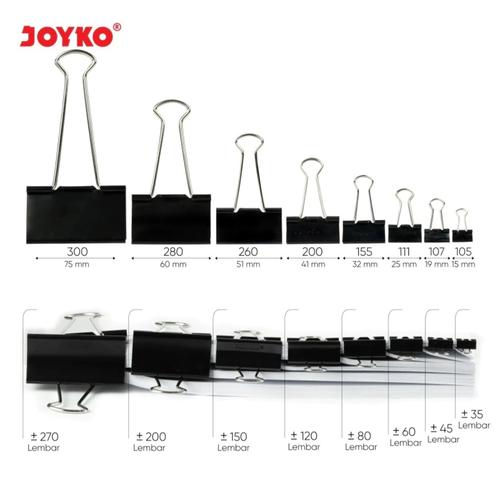 Jual Binder Clips Klip Penjepit Kertas Joyko / Kenko 105 107 111 200 ...