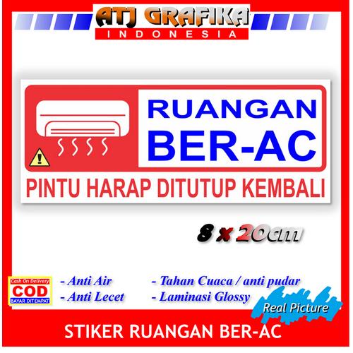 Promo Stiker label ruangan ber AC pintu tutup kembali sticker jaga suhu ...