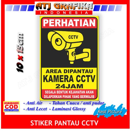 Promo Stiker label area diawasi CCTV sticker keamanan anti maling toko ...