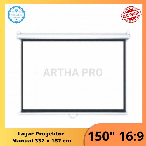Jual Screen proyektor manual 150" 16:9 layar gantung wall - Jakarta ...