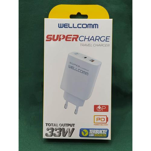 Jual Travel Charger Wellcomm 33W Dual Port USB & Type C White Super ...