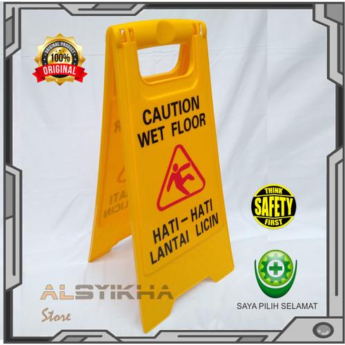 Jual Papan Peringatan Lantai Licin Basah Safety Sign CAUTION WET FLOOR ...