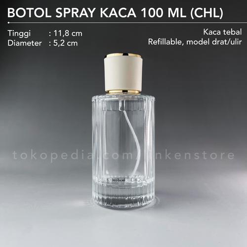 Jual Botol Spray 100ml Kaca Tebal Motif Salur - Isi Ulang Parfum Refill ...