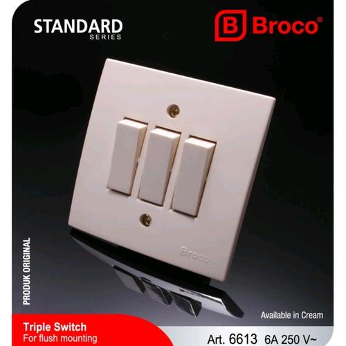 Jual Saklar triple switch atau tiga gang Broco - Kab. Banyumas ...