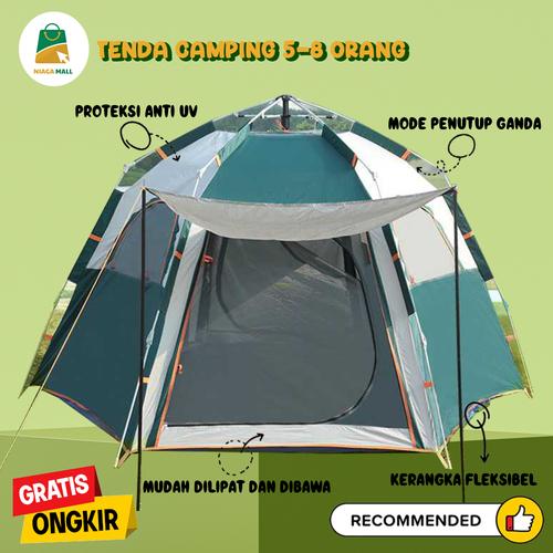 Jual Tenda Camping 5-8 Orang Hexagonal Windproof Outdoor Penutup Ganda ...