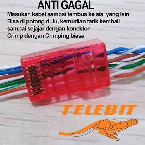 Jual Konektor Rj45 Cat6 Antigagal Rj 45 Cat 6 Telebit Eceran - Jakarta ...