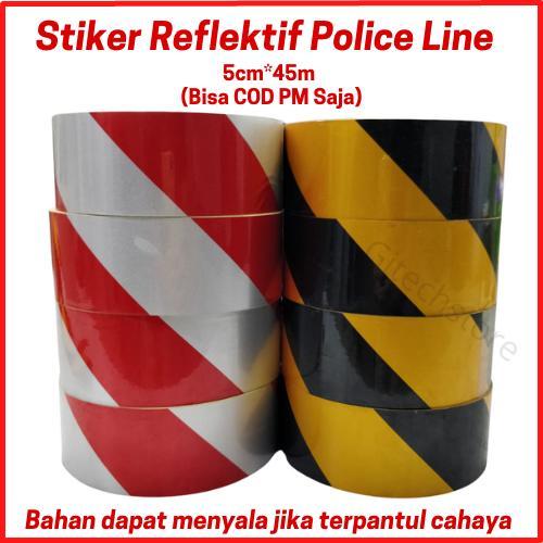 Jual Stiker Reflektor Stiker Reflektif Hitam Kuning Merah Putih 5cm*45m ...