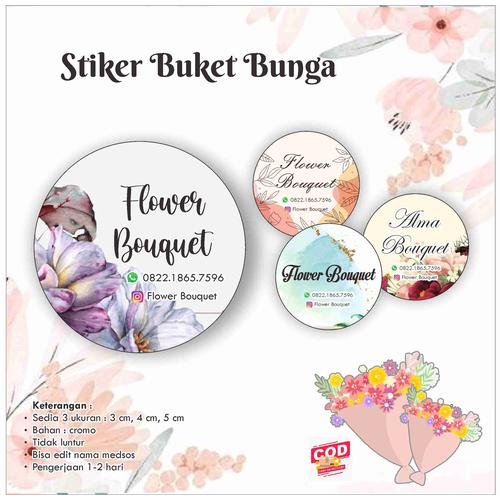 Jual Stiker Bunga bulat / Flower / Buket / Bouquet bulat cromo - 4cm ...