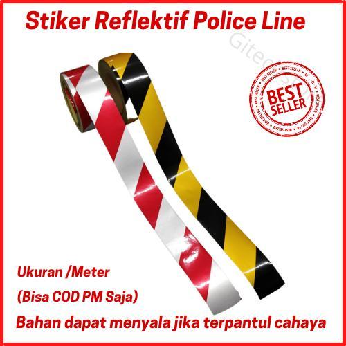 Jual Stiker Reflektif Yellow Black Merah Putih Police Line Per Meter ...