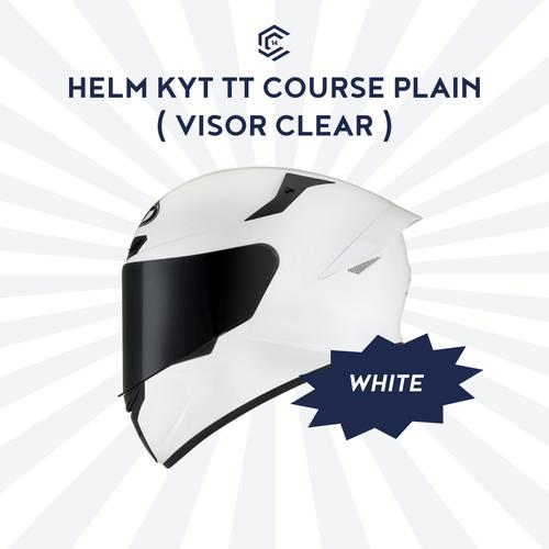 Jual Helm KYT TT COURSE Plain White / Helm Full Face Putih Polos - M ...