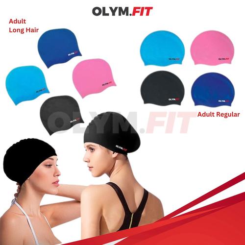 Jual OLYM.FIT Topi Renang Dewasa Rambut Panjang Silicone Swim Cap ...