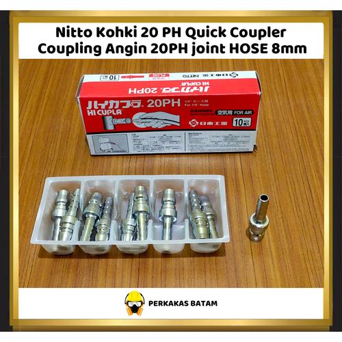Jual Nitto Kohki 20 PH Quick Coupler Coupling Angin 20PH joint HOSE 8mm ...