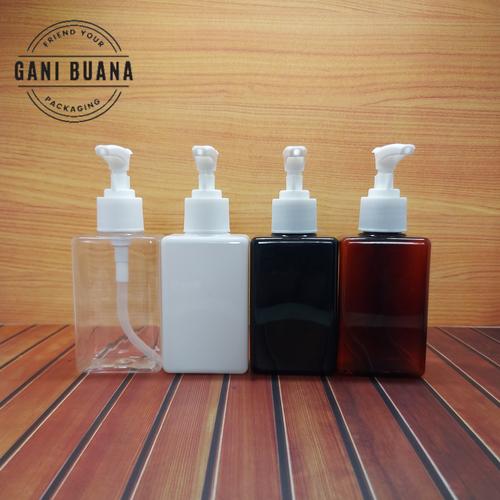 Jual BOTOL PUMP 100ML KOTAK/BOTOL PUMP 100ML BOKO TUTUP PUMP CLIP PUTIH - Botol amber - Kota ...