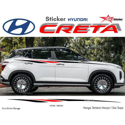 Jual sticker hyundai creta aksesoris hyundai creta - hitam merah - Kab ...