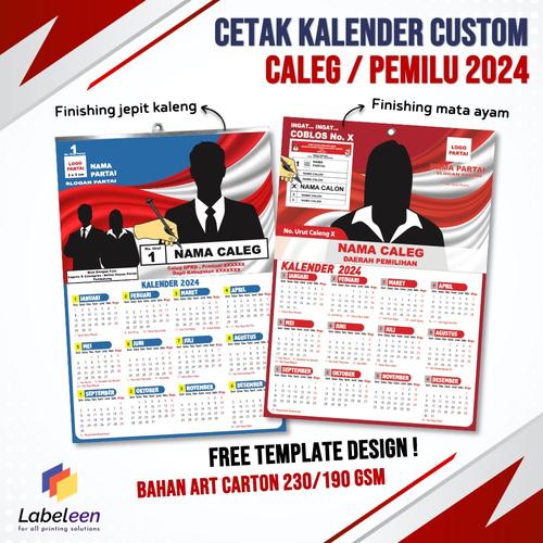 Jual Cetak Kalender 2024 Custom A3+ | Kalender Caleg Partai Pemilu ...