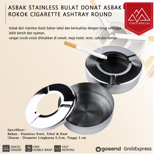 Jual Asbak Stainless Bulat Donat Asbak Rokok Cigarette Wind Ashtray ...