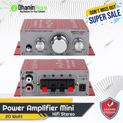 Promo Power Amplifier Ampli Mini Hifi Stereo 2 channel 12v 20 Watt ...